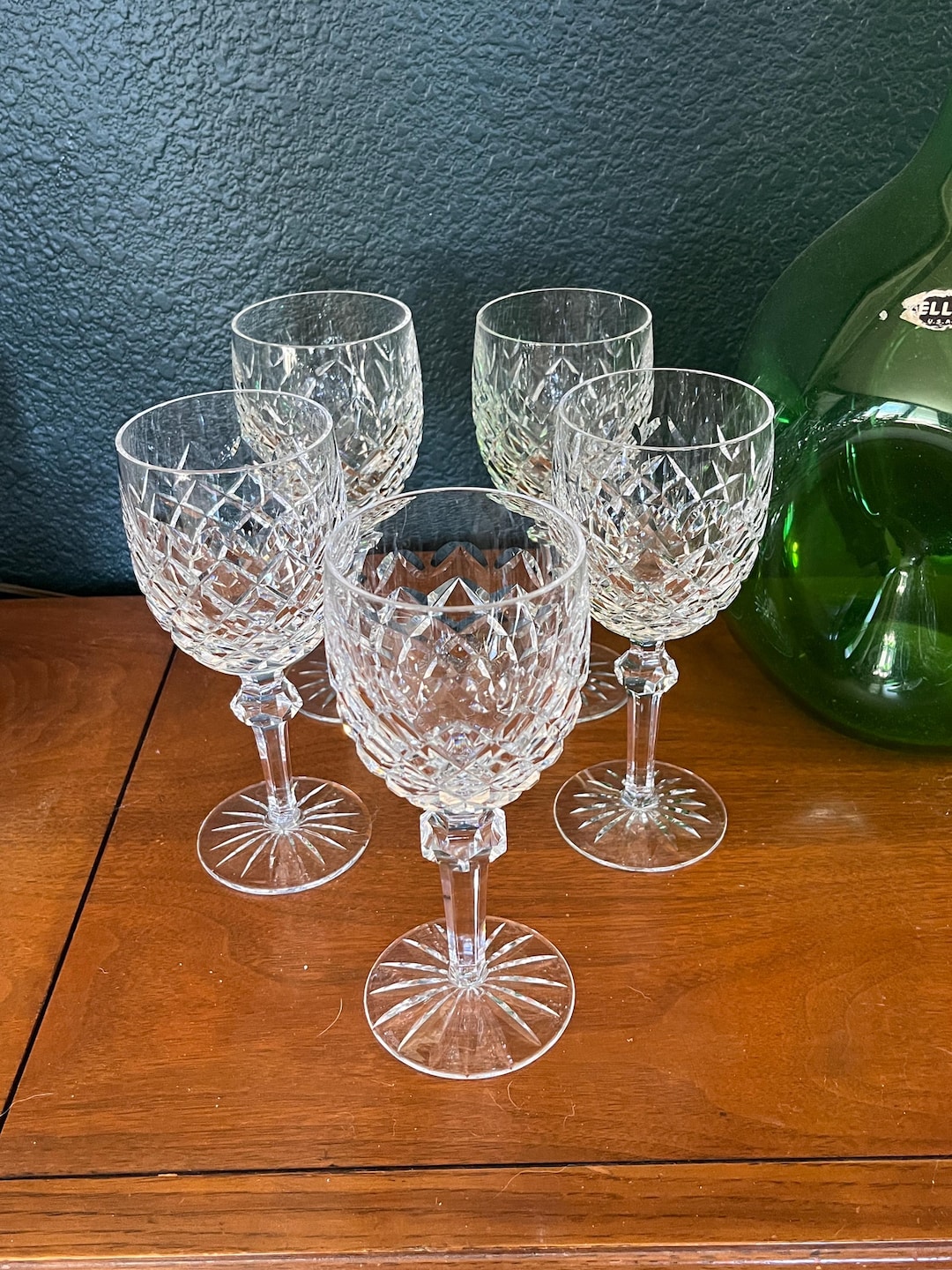 Vintage Waterford Powerscourt Water or Wine Glass, Cut Crystal ...