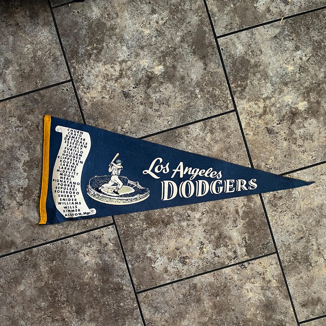 WOW! RARE Original 1959 Los Angeles DODGERS Pennant With Players and ...