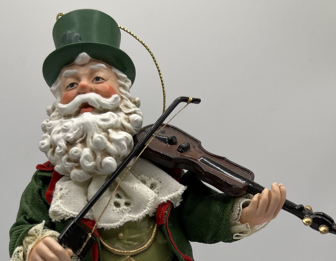 RARE!! Dept 56 Clothtique Possible Dreams Santa Playing the Fiddle ...