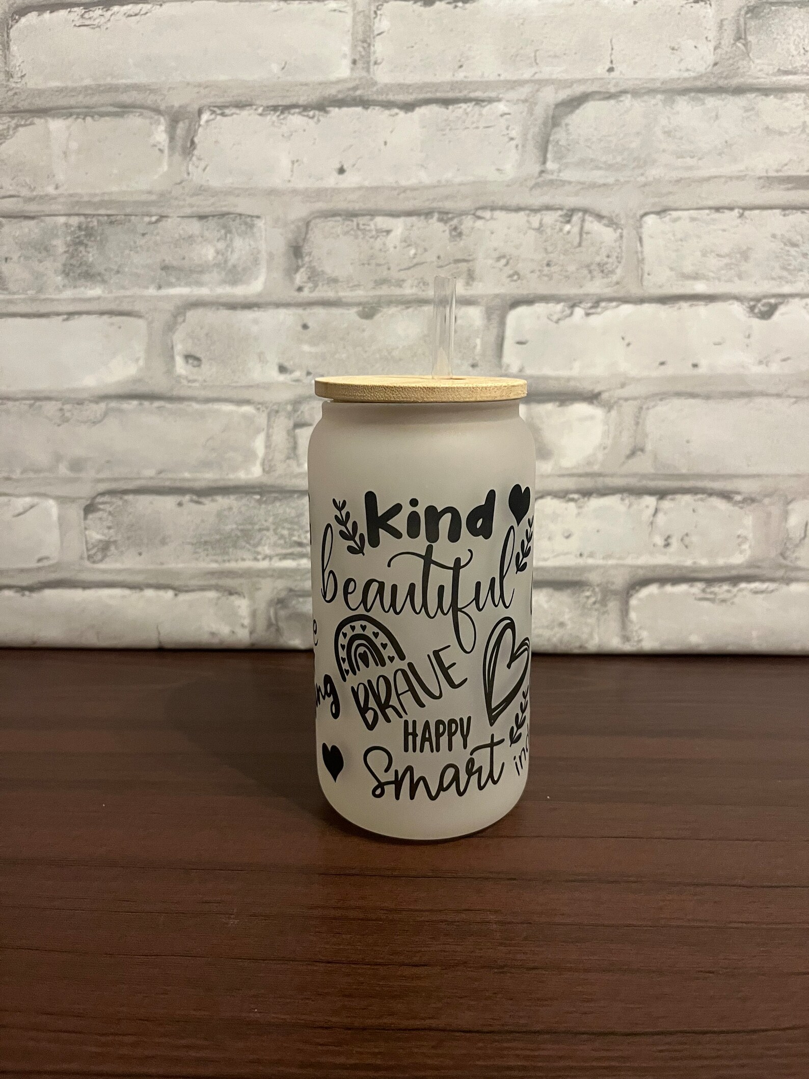 16oz Positive Affirmations Glass Cup - Etsy