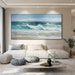 Large Blue Sea Level Abstract Oil Painting on Canvas Blue Ocean ...