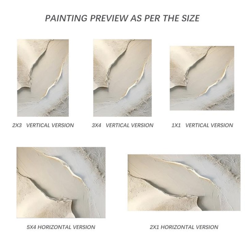 Large Light Beige Canvas Abstract Painting, Beige Minimalist Wall Art ...