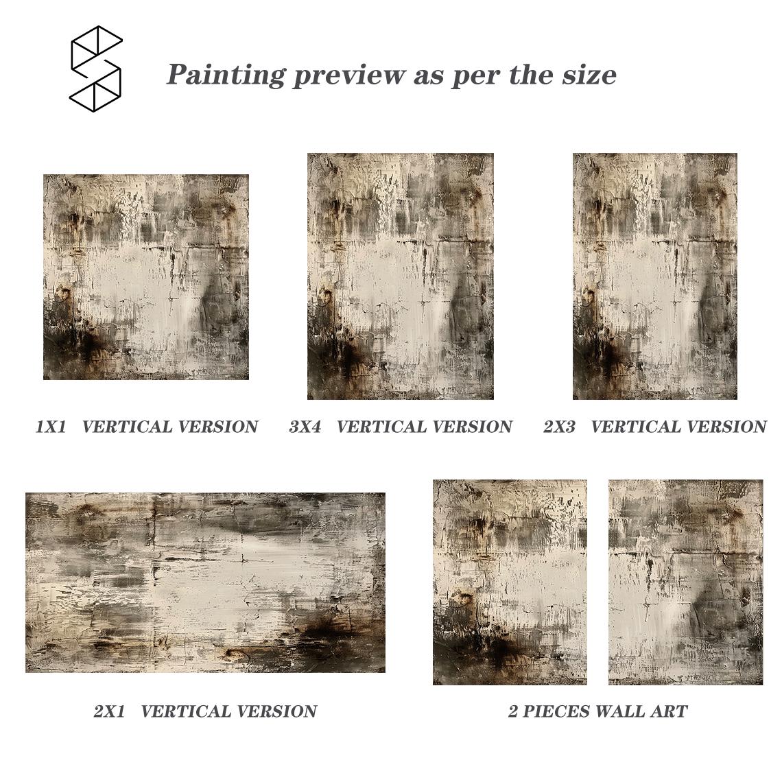 Large Gray Abstract Decorative Painting Off-white Simple Wall Painting ...