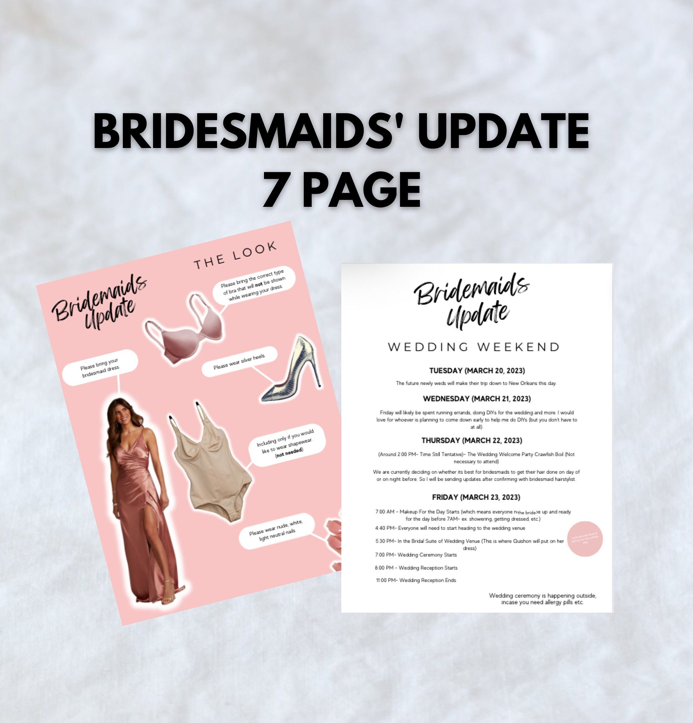Bridesmaids' Update Digital Download Bridesmaids Template Bridal Party ...