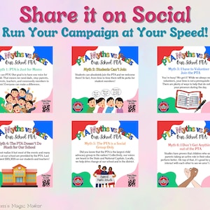 Myths Vs Facts Canva Template Bundle for Pta's and Pto's, Myth Buster ...