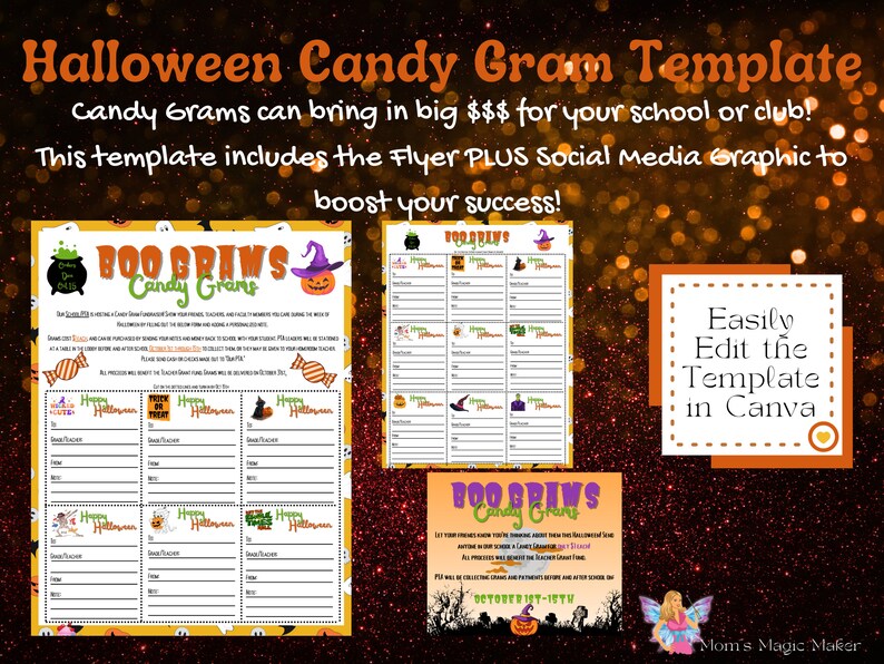 Halloween Candy Gram Fundraiser Bundle * Boo Grams * Pta/pto/booster ...