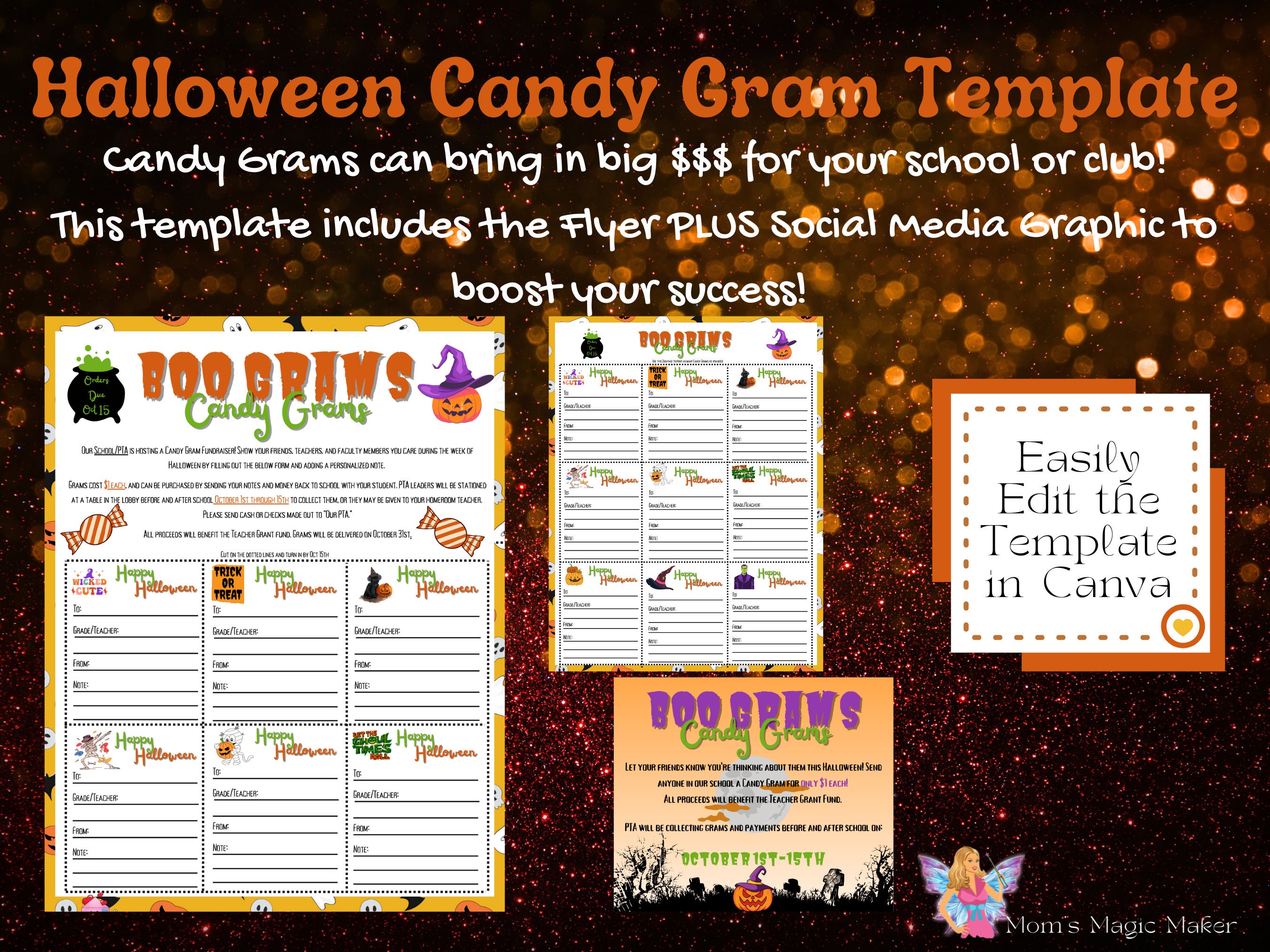 Halloween Candy Gram Fundraiser Bundle * Boo Grams * Pta/pto/booster ...