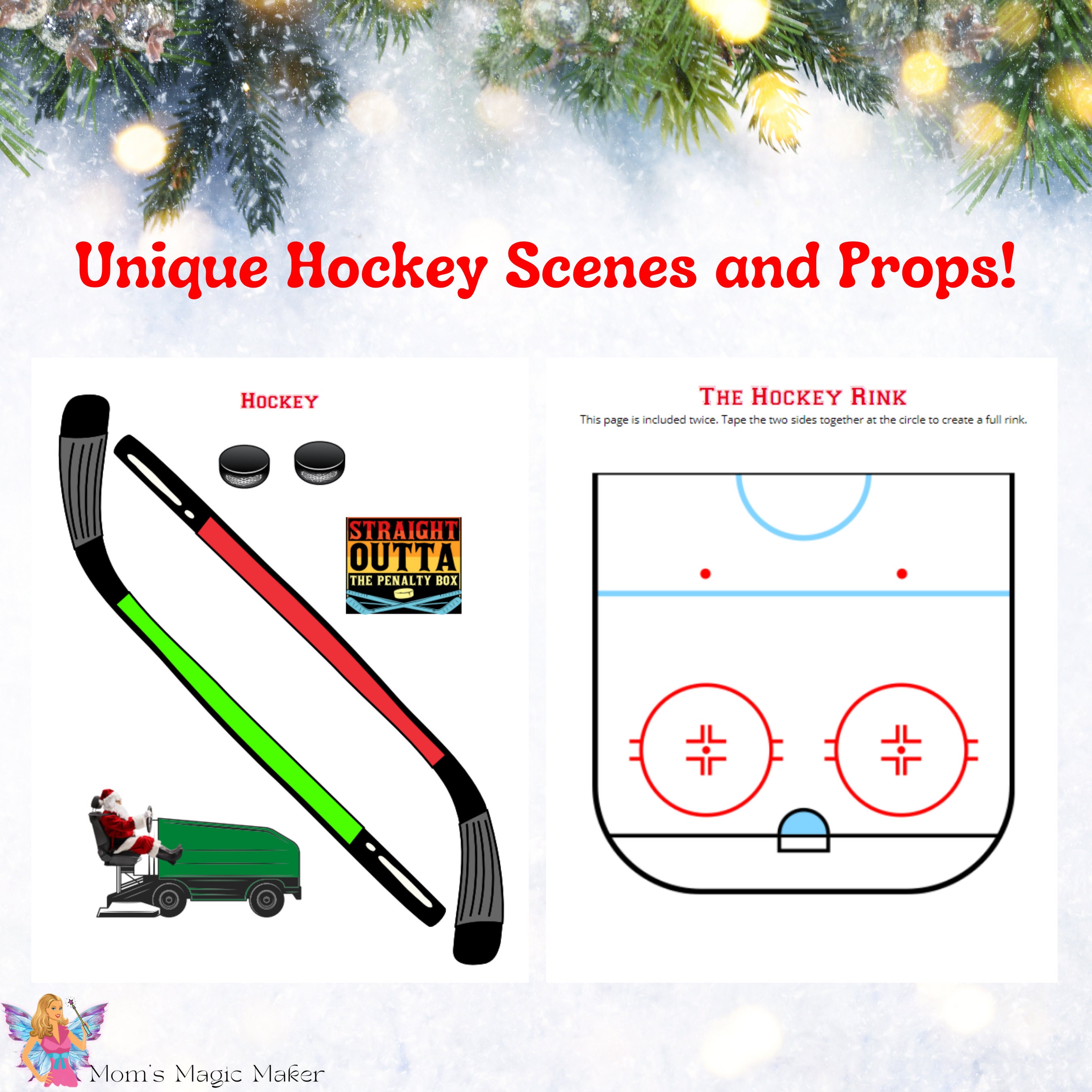 Elf Plays Hockey *** Christmas Elf *** Instant Download - Etsy