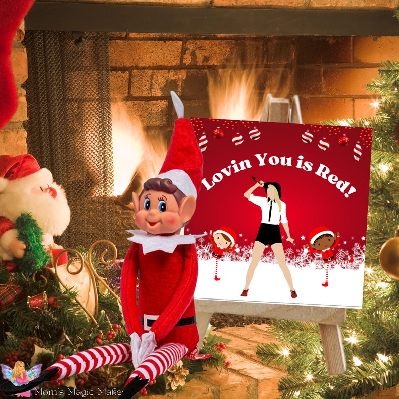 Elfie is a Swiftie, Taylor Swift Inspired Elf Signs, Swiftie Christmas ...