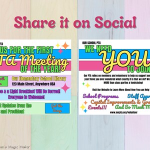Vibrant Canva Template Bundle for PTA, PTO, and Booster Clubs ...