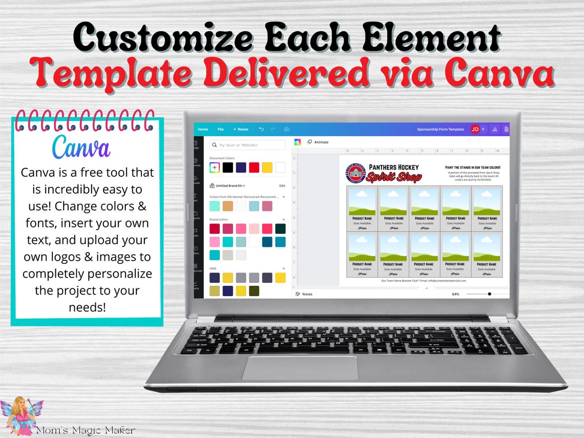 Spirit Wear Flyer and Order Form Template Bundle for Canva - Booster ...