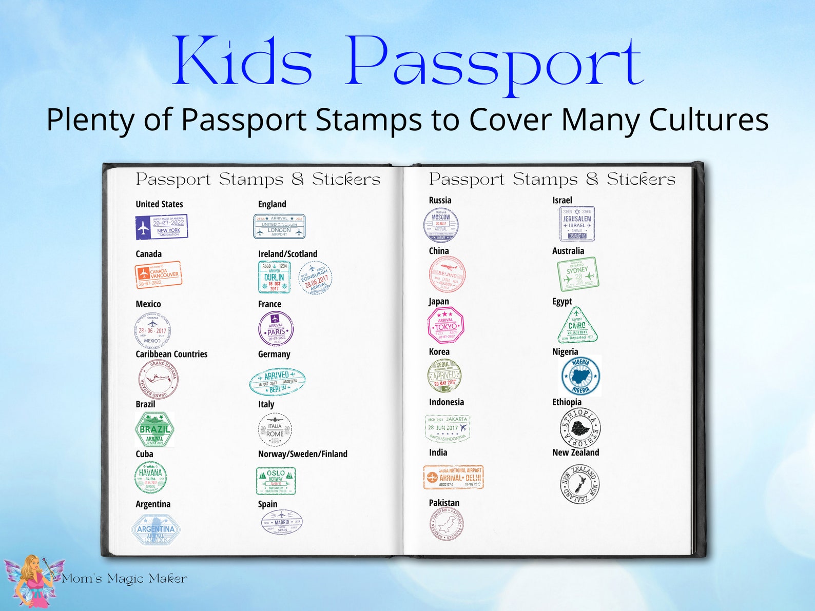 World Cultures Passport Activity * Passport for Kids Instant Download ...