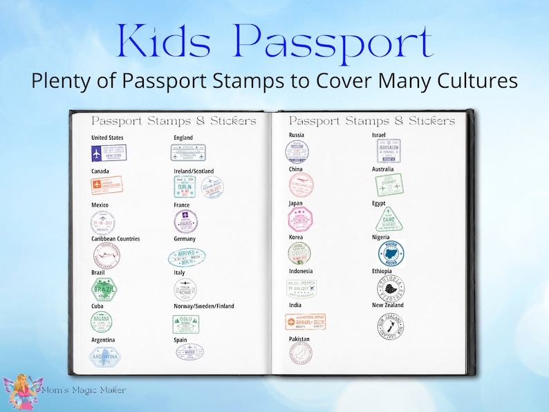 World Cultures Passport Activity * Passport for Kids Instant Download ...