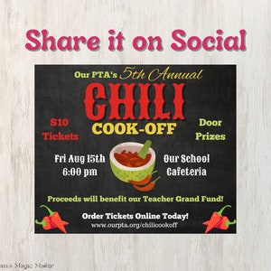 Chili Cook off Event Templates | Editable Canva Flyers, Posters ...