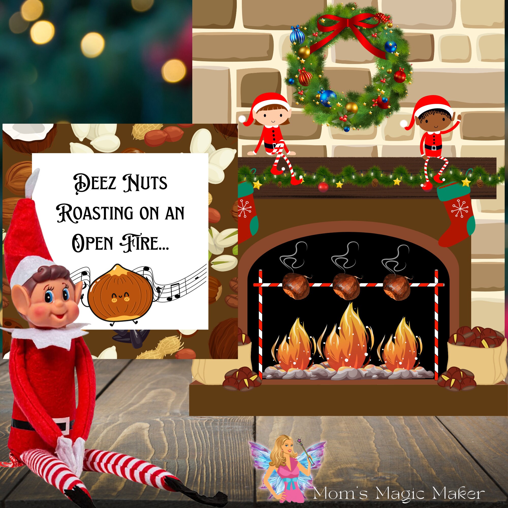 Funny Deez Nuts Christmas Elf Printable Pack – Naughty Holiday Jokes ...