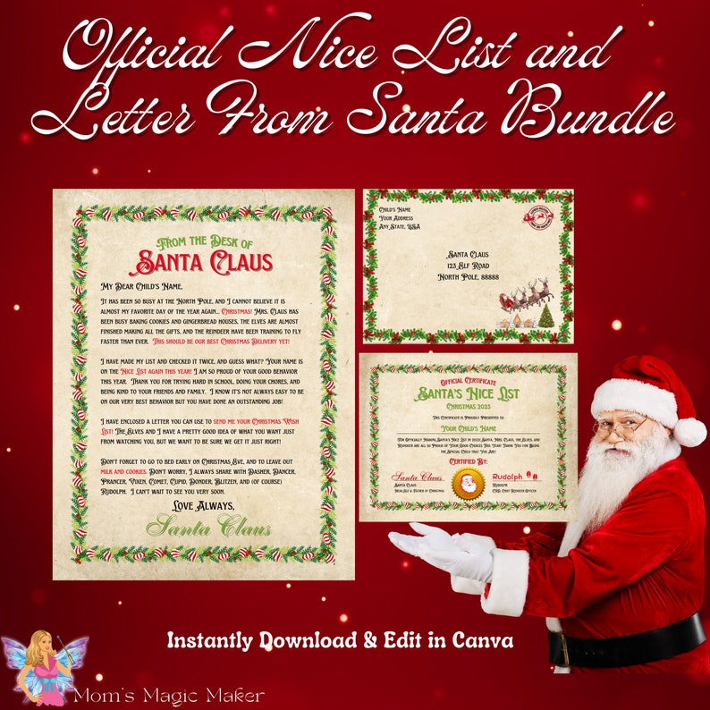 Official Nice List Notice Bundle, Letter From Santa, Nice List ...