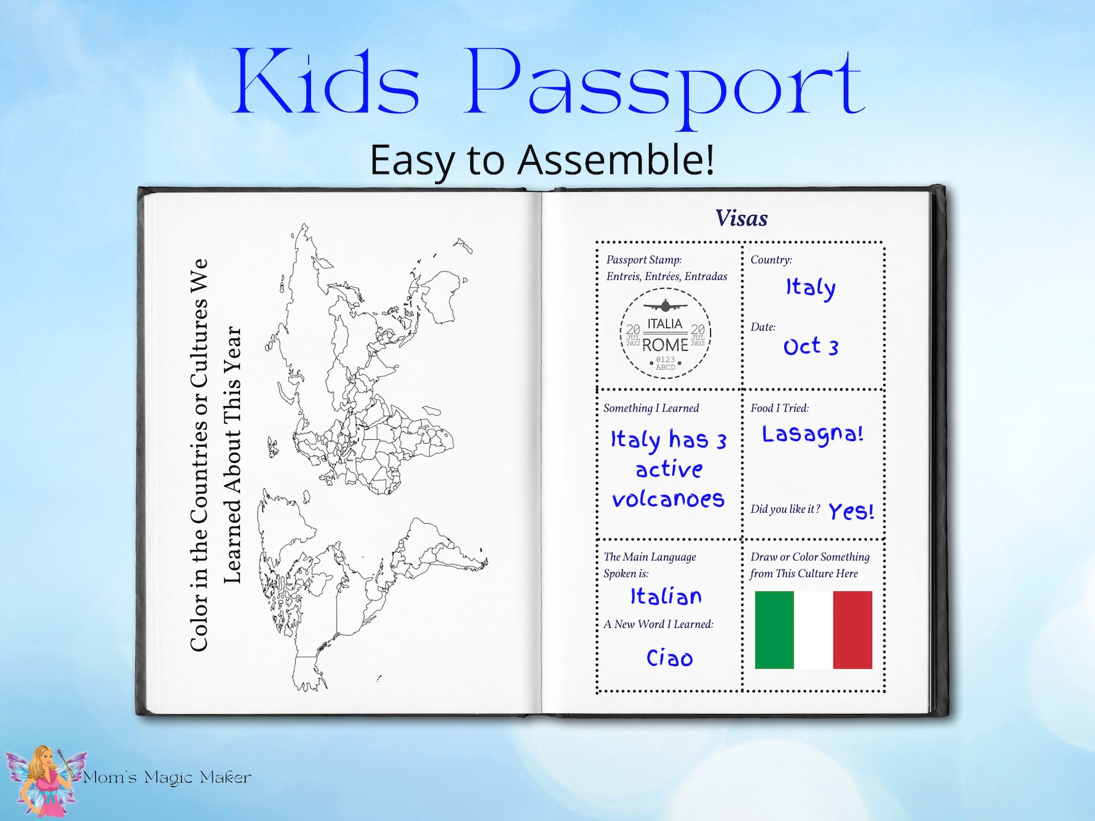 World Cultures Passport Activity * Passport for Kids Instant Download ...