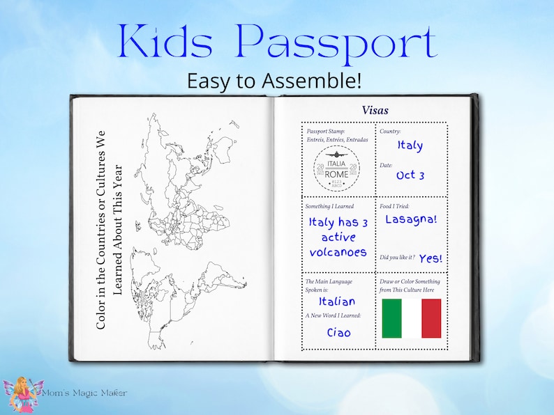 World Cultures Passport Activity * Passport for Kids Instant Download ...