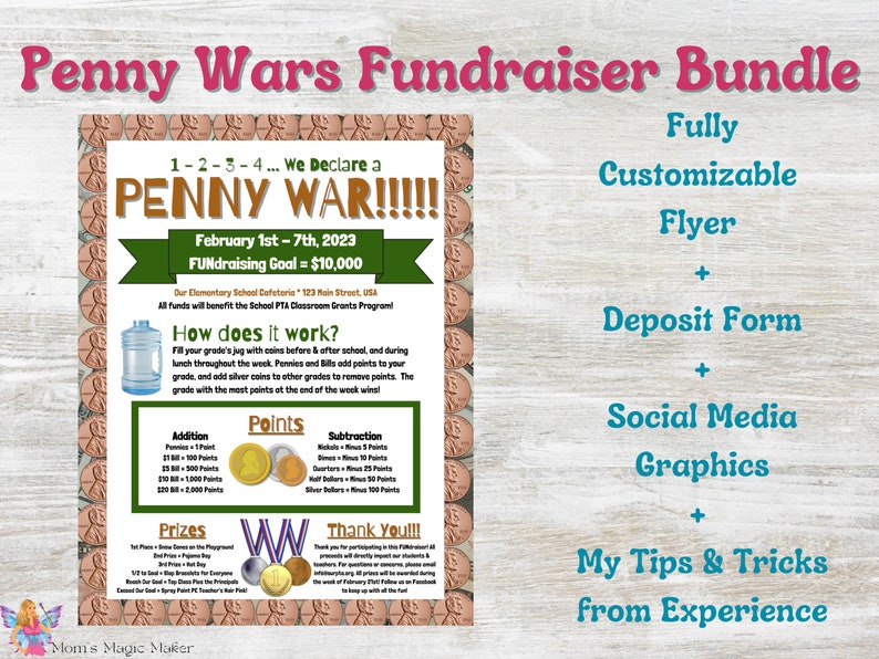 Penny Wars Fundraiser Bundle * Pta/pto/booster Clubs * Editable ...