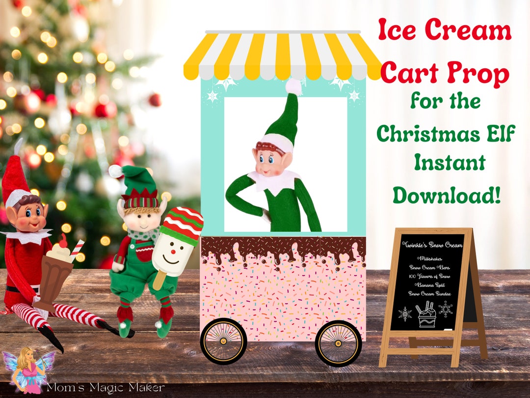 Christmas Elf Ice Cream Cart Printable Prop – Instant Download for ...