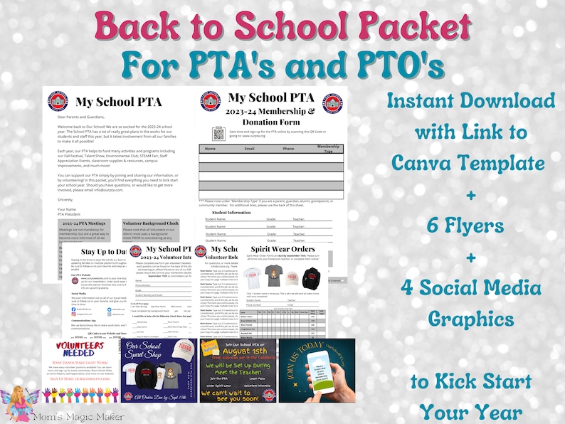Back to School Packet Template for Pta's, Pto's, and Schools - Etsy