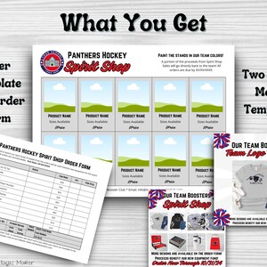 Spirit Wear Flyer and Order Form Template Bundle for Canva - Booster ...