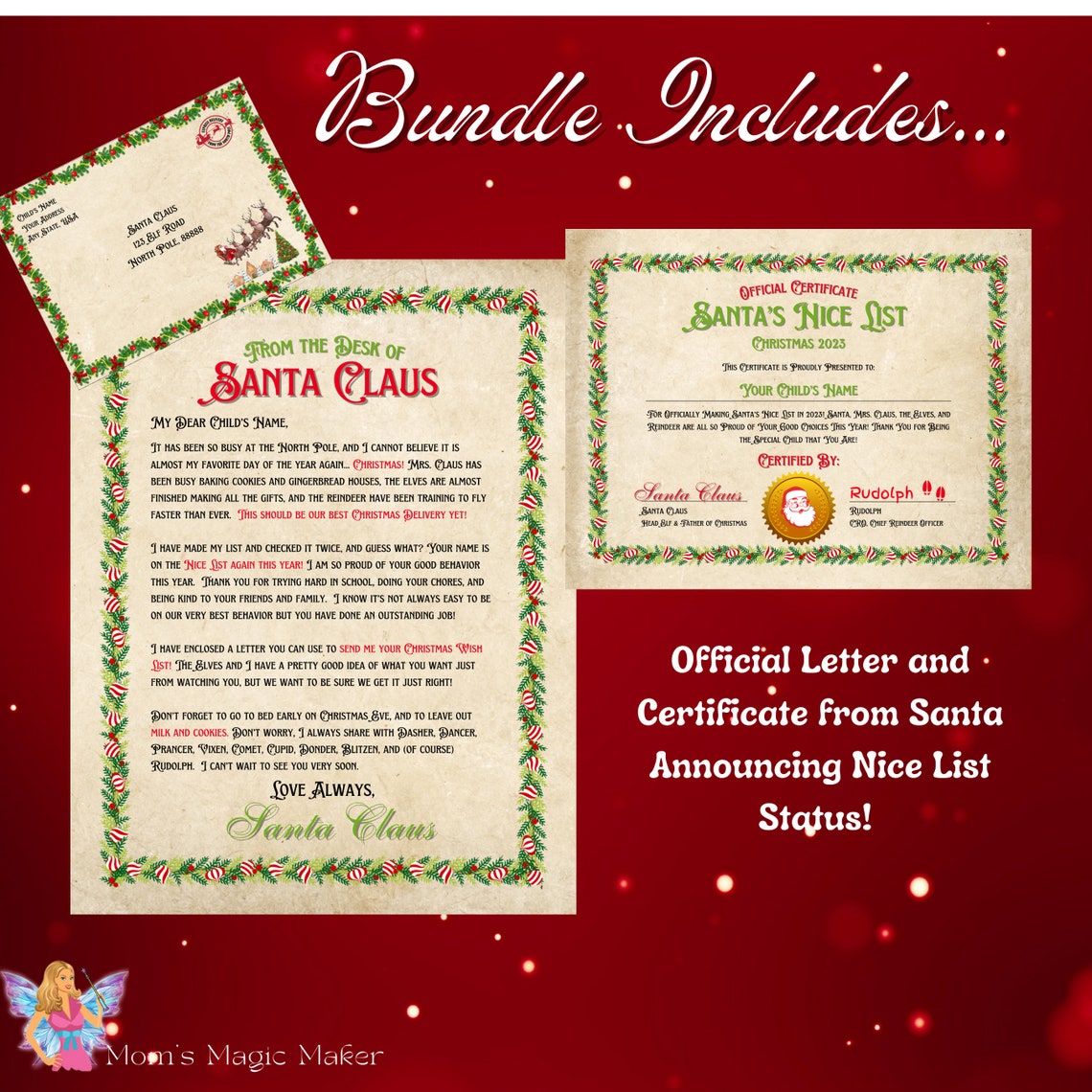 Official Nice List Notice Bundle, Letter From Santa, Nice List ...