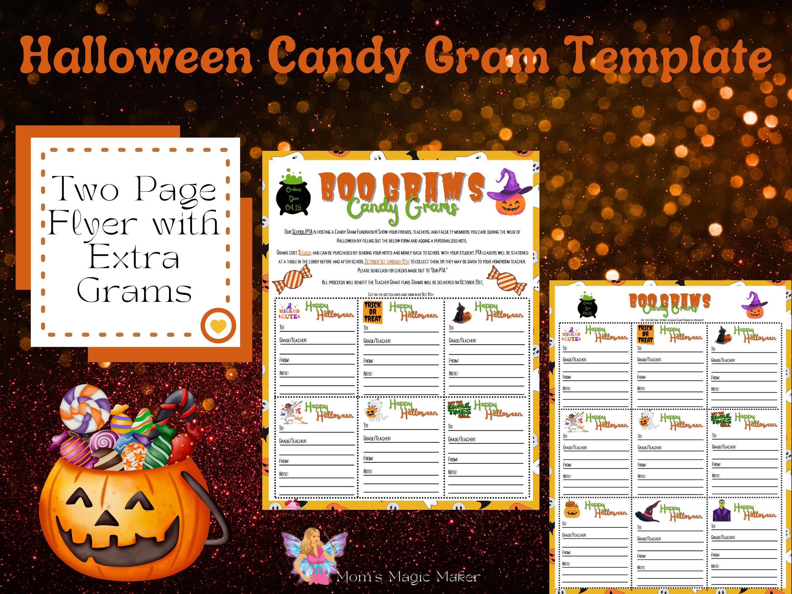 Halloween Candy Gram Fundraiser Bundle * Boo Grams * Pta/pto/booster ...