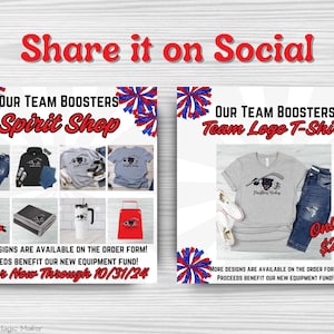 Spirit Wear Flyer and Order Form Template Bundle for Canva - Booster ...