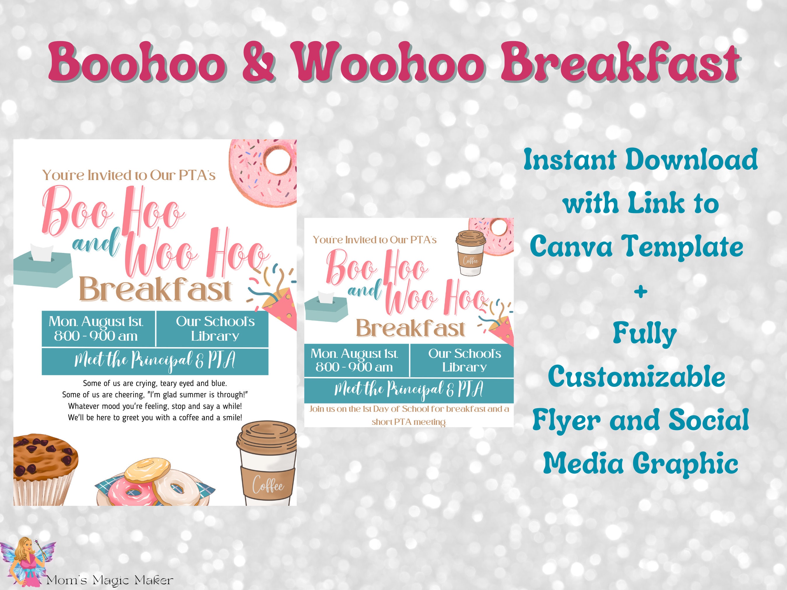 Boo-hoo Woo-hoo Breakfast Template Bundle | Editable Flyer & Social ...
