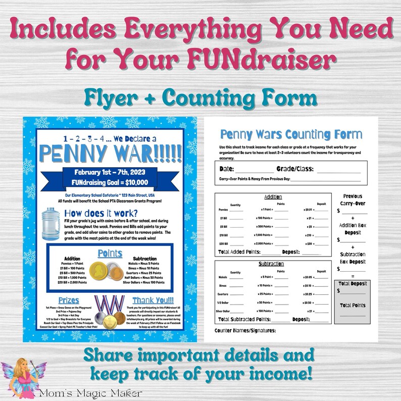 Penny Wars Fundraiser Bundle * Winter Themed * Pta/pto/booster Clubs ...