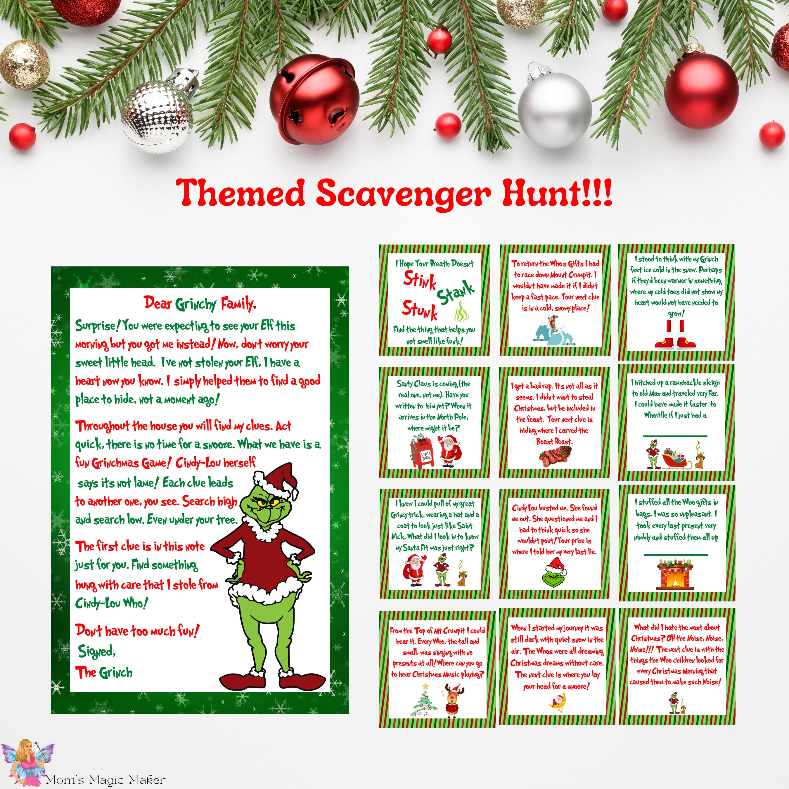 Elf Celebrates Grinchmas, Themed Digital Prop Kit for Christmas Elves ...