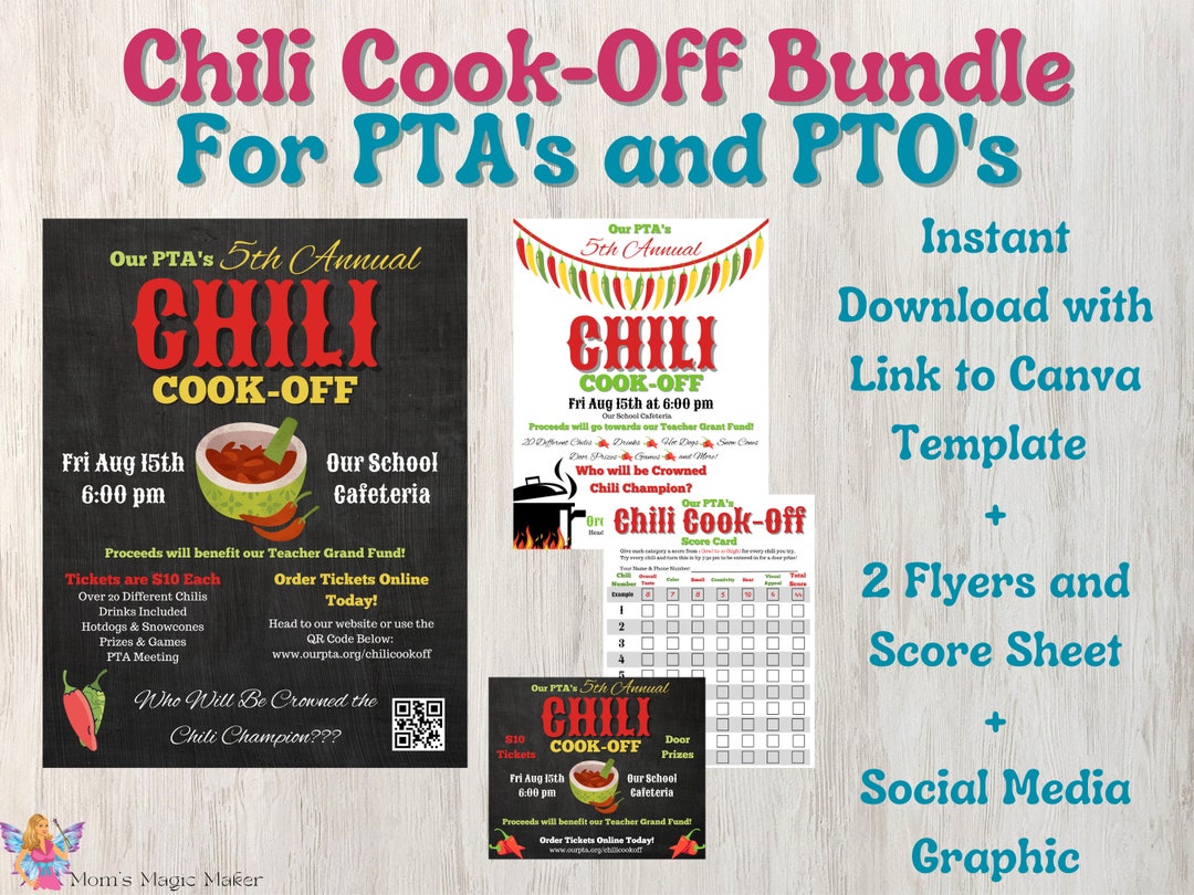 Chili Cook off Event Templates | Editable Canva Flyers, Posters ...