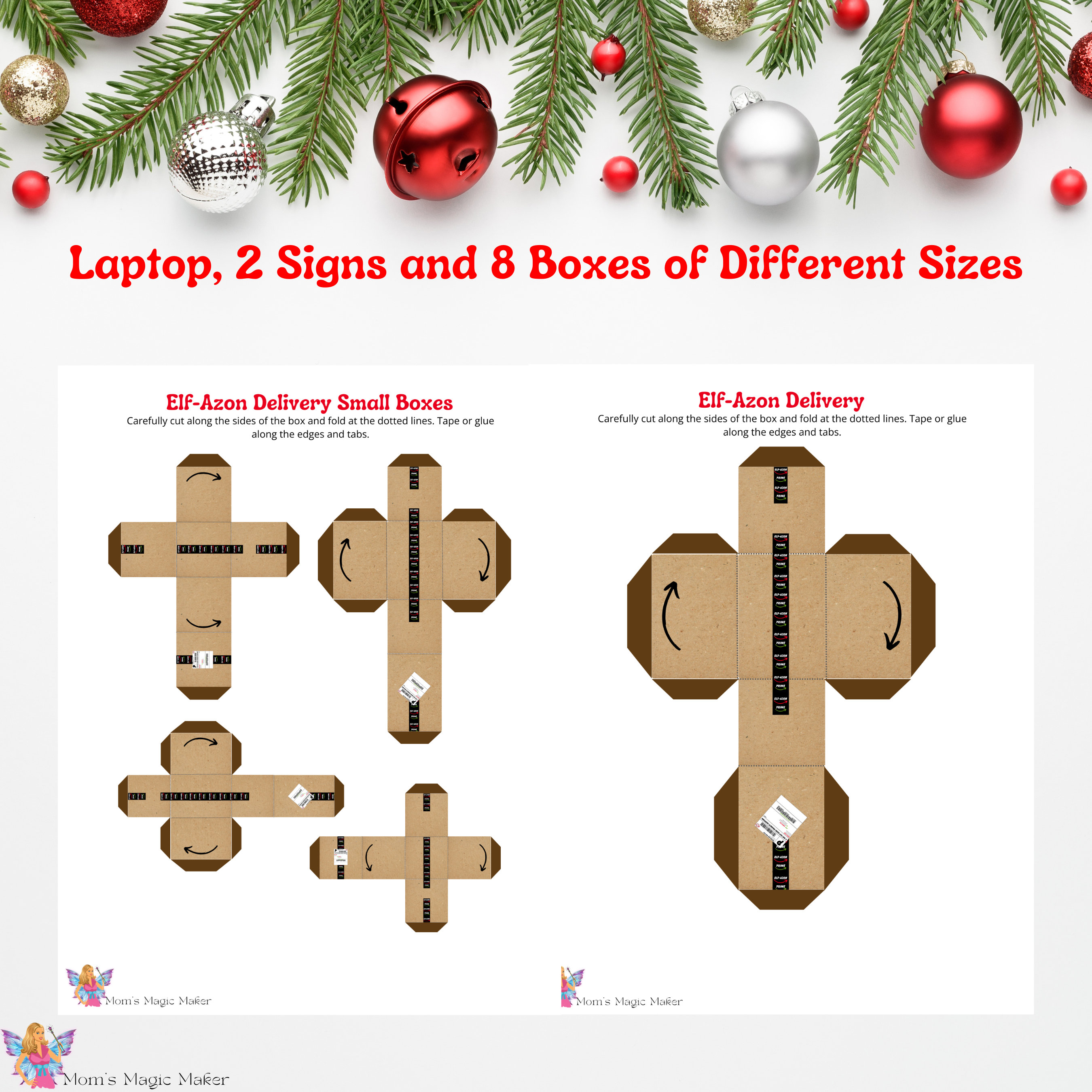 Elf-azon Delivery Truck and Boxes Bundle for Christmas Elves, Instant ...