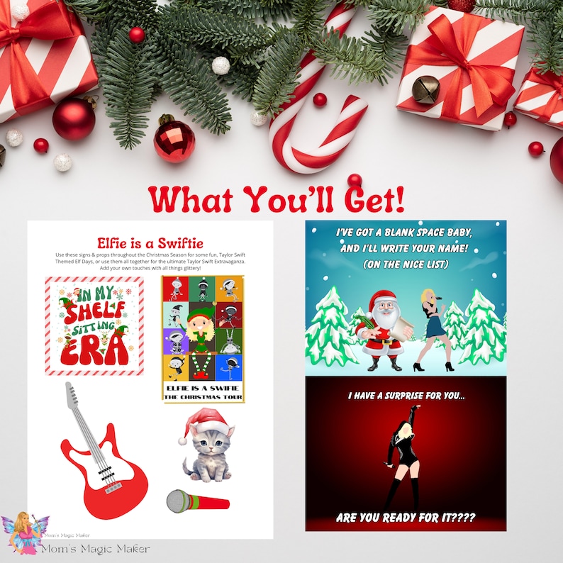 Elfie is a Swiftie, Taylor Swift Inspired Elf Signs, Swiftie Christmas ...