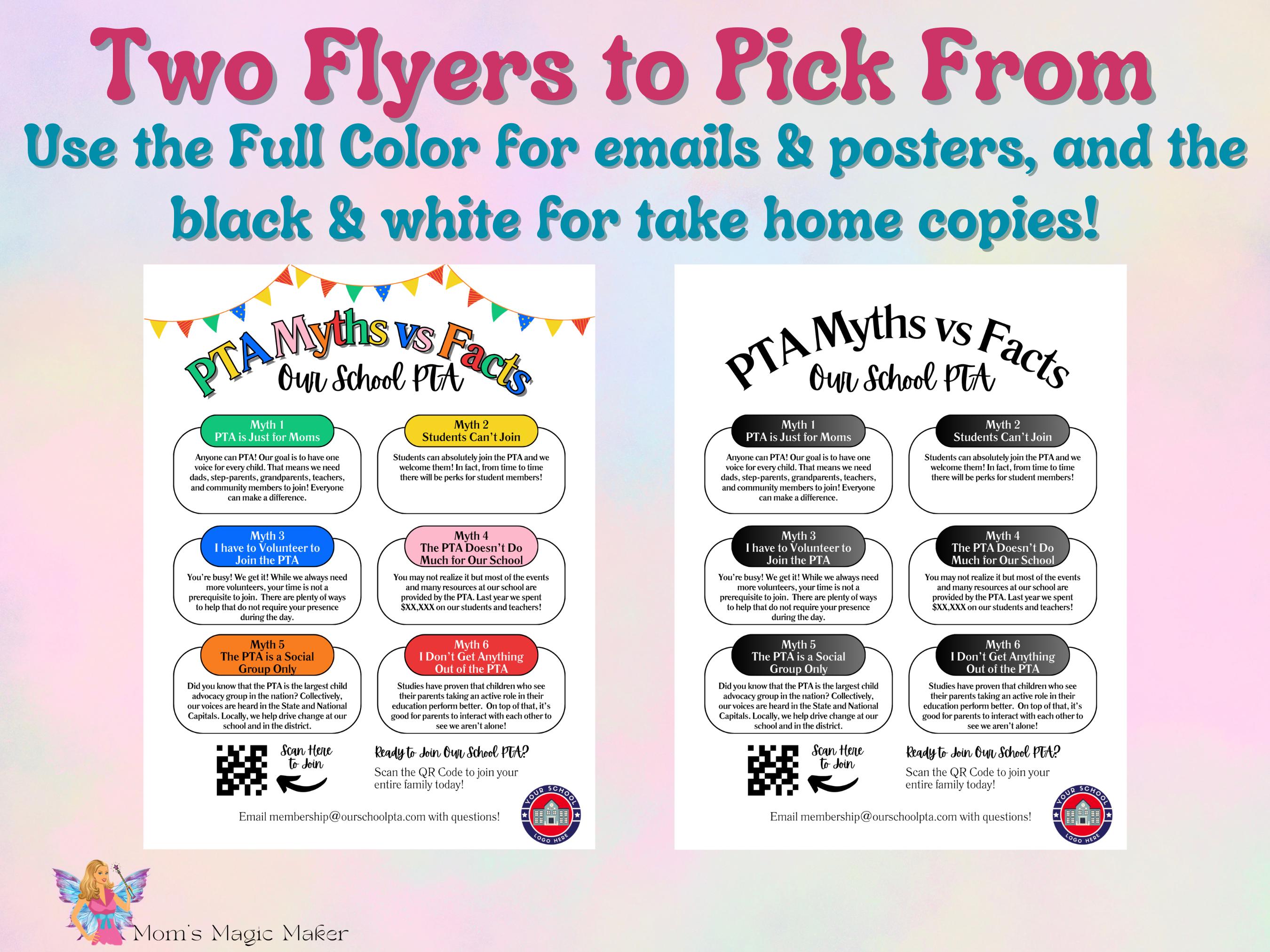 Myths Vs Facts Canva Template Bundle for Pta's and Pto's, Myth Buster ...
