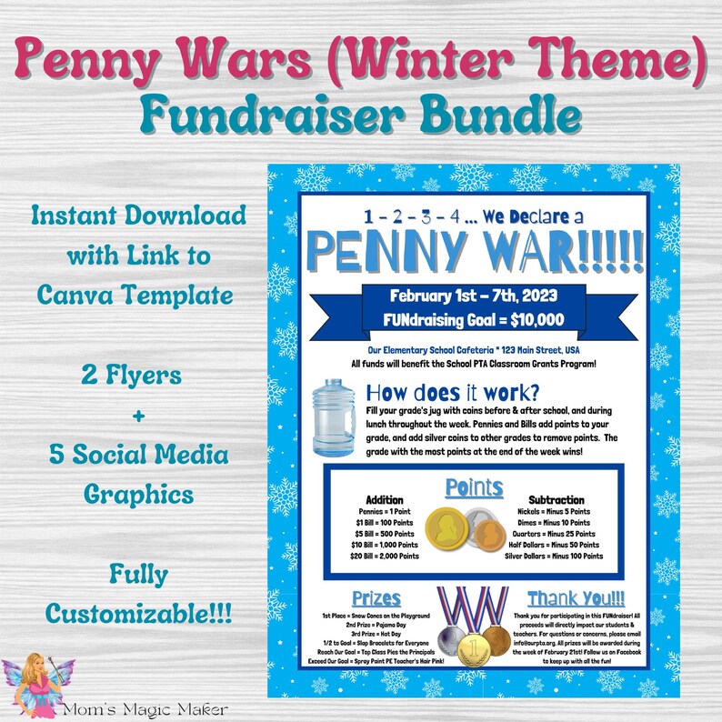 Penny Wars Fundraiser Bundle * Winter Themed * Pta/pto/booster Clubs ...