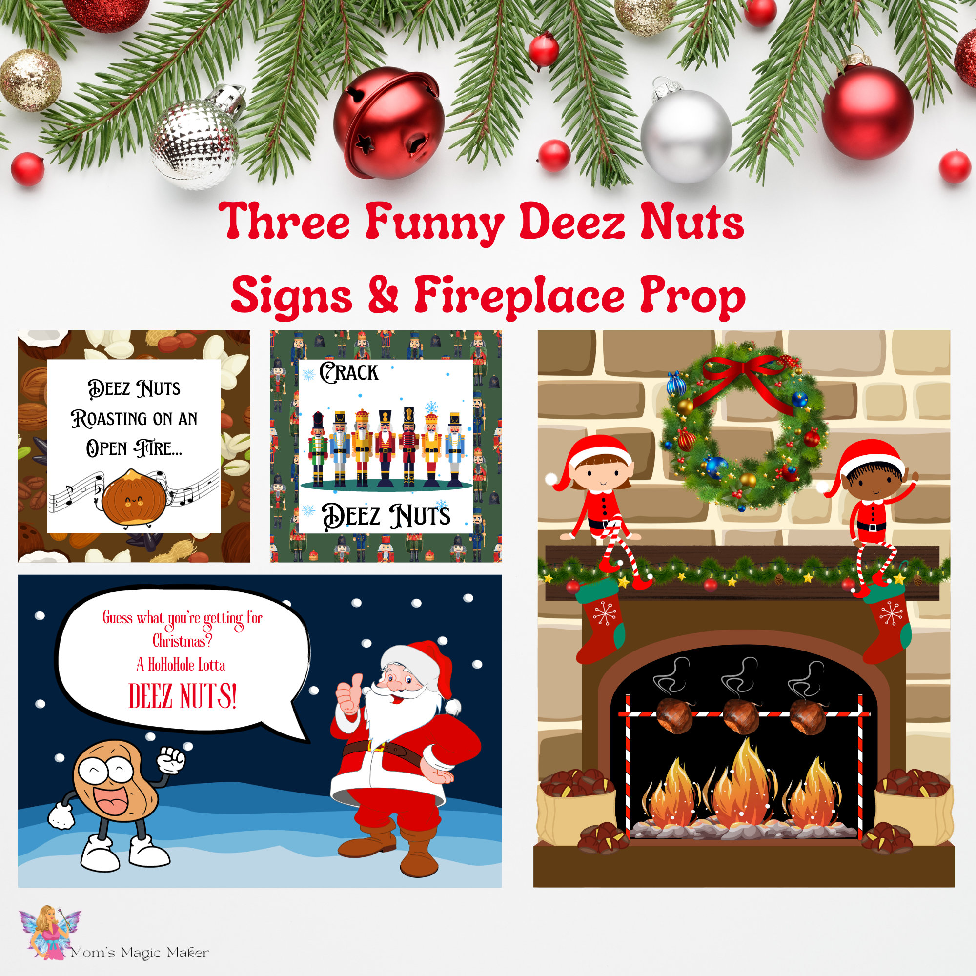 Funny Deez Nuts Christmas Elf Printable Pack – Naughty Holiday Jokes ...