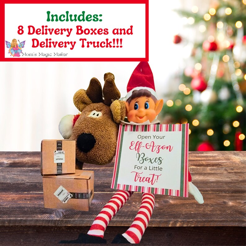 Elf-azon Delivery Truck and Boxes Bundle for Christmas Elves, Instant ...