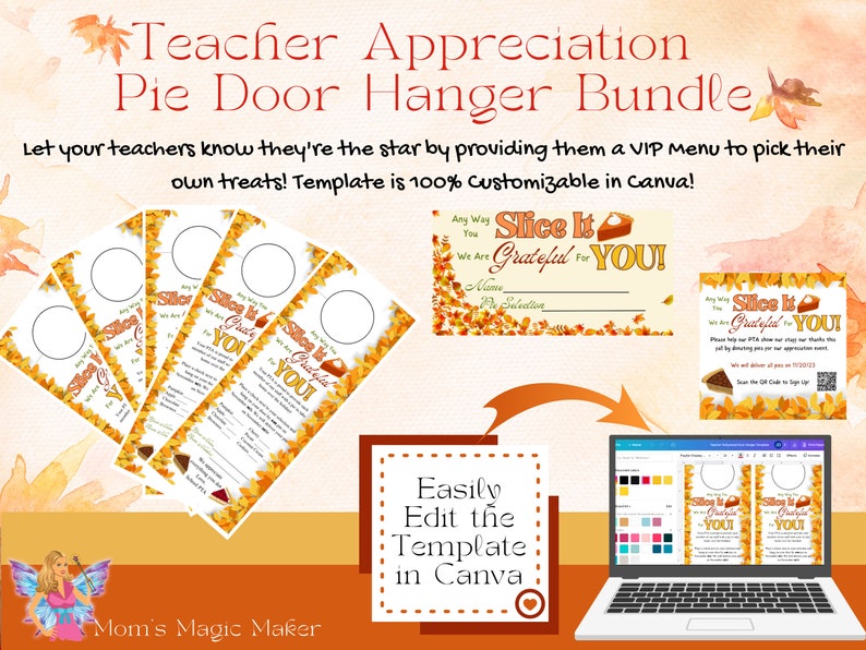 Teacher Appreciation Door Hanger, VIP Room Service, Anyway You Slice It ...