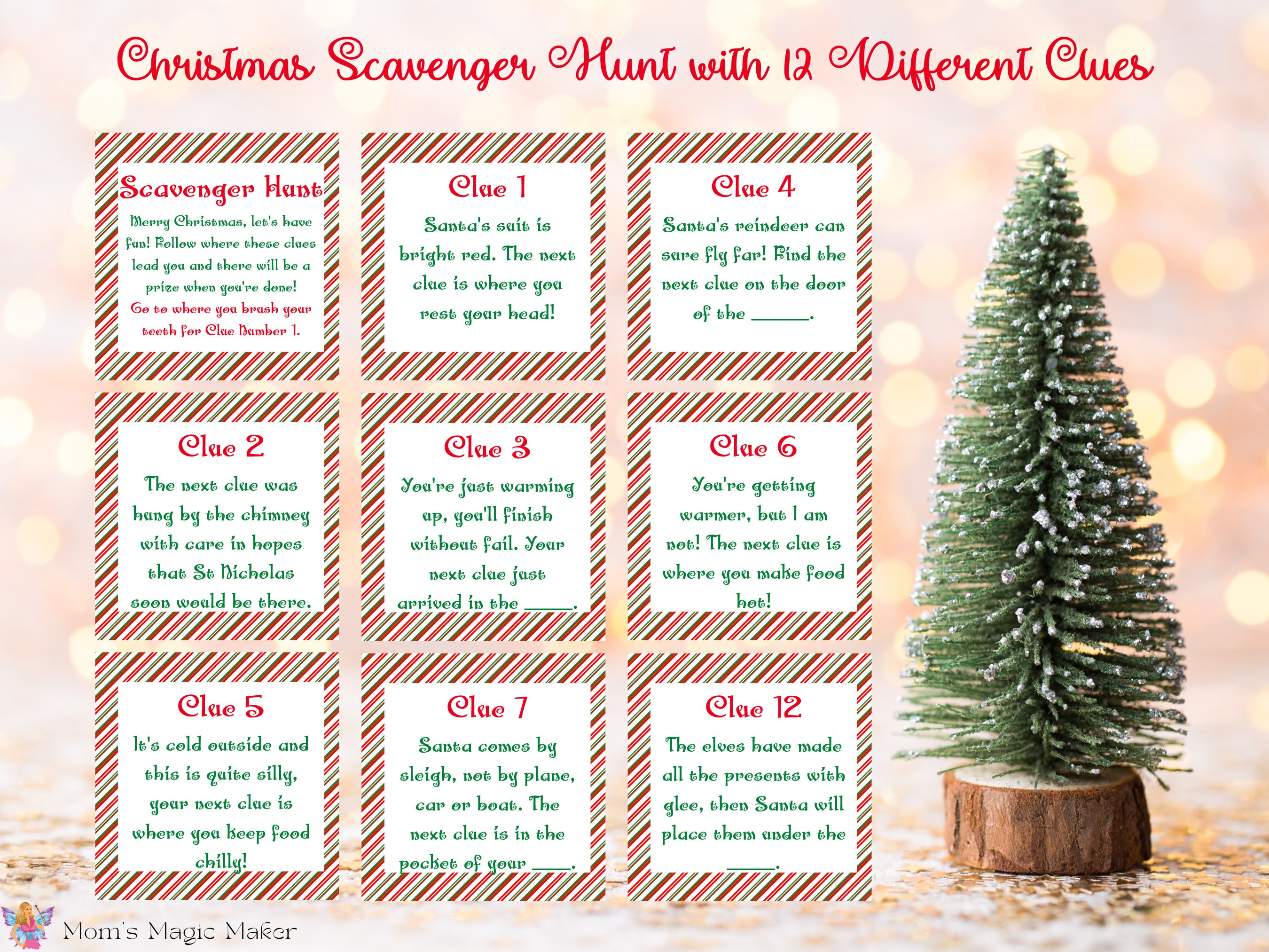 Christmas Scavenger Hunt From Your Elf * Elf Props * Scavenger Hunt ...