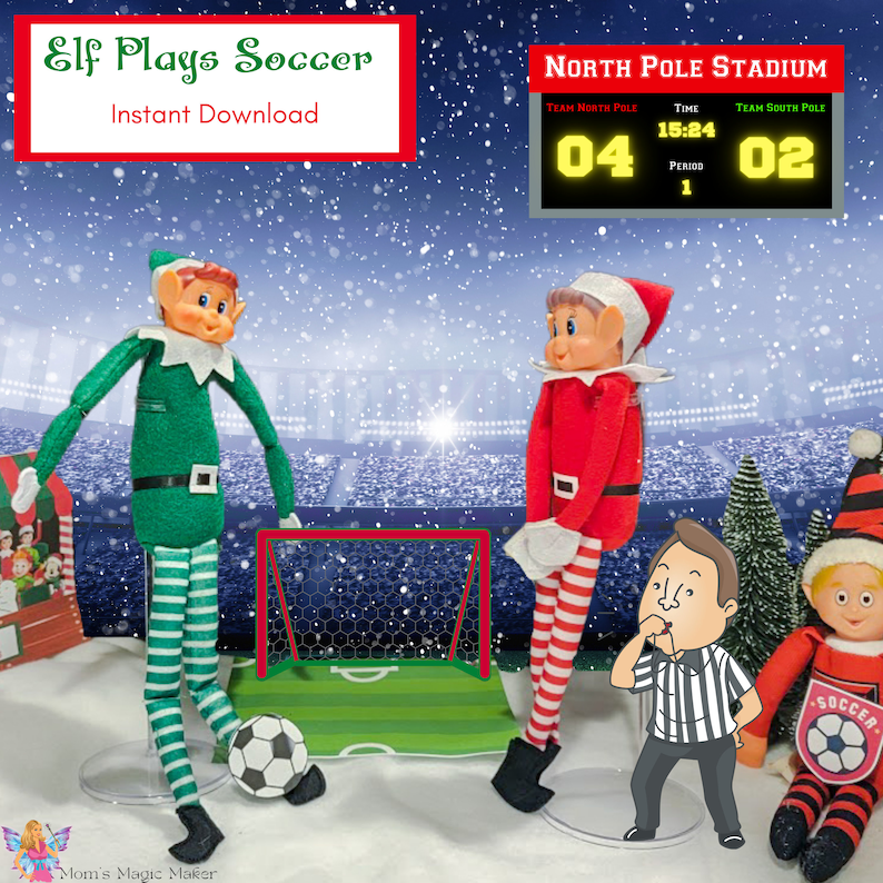 Elf Plays Soccer *** Christmas Elf *** Digital Download - Etsy