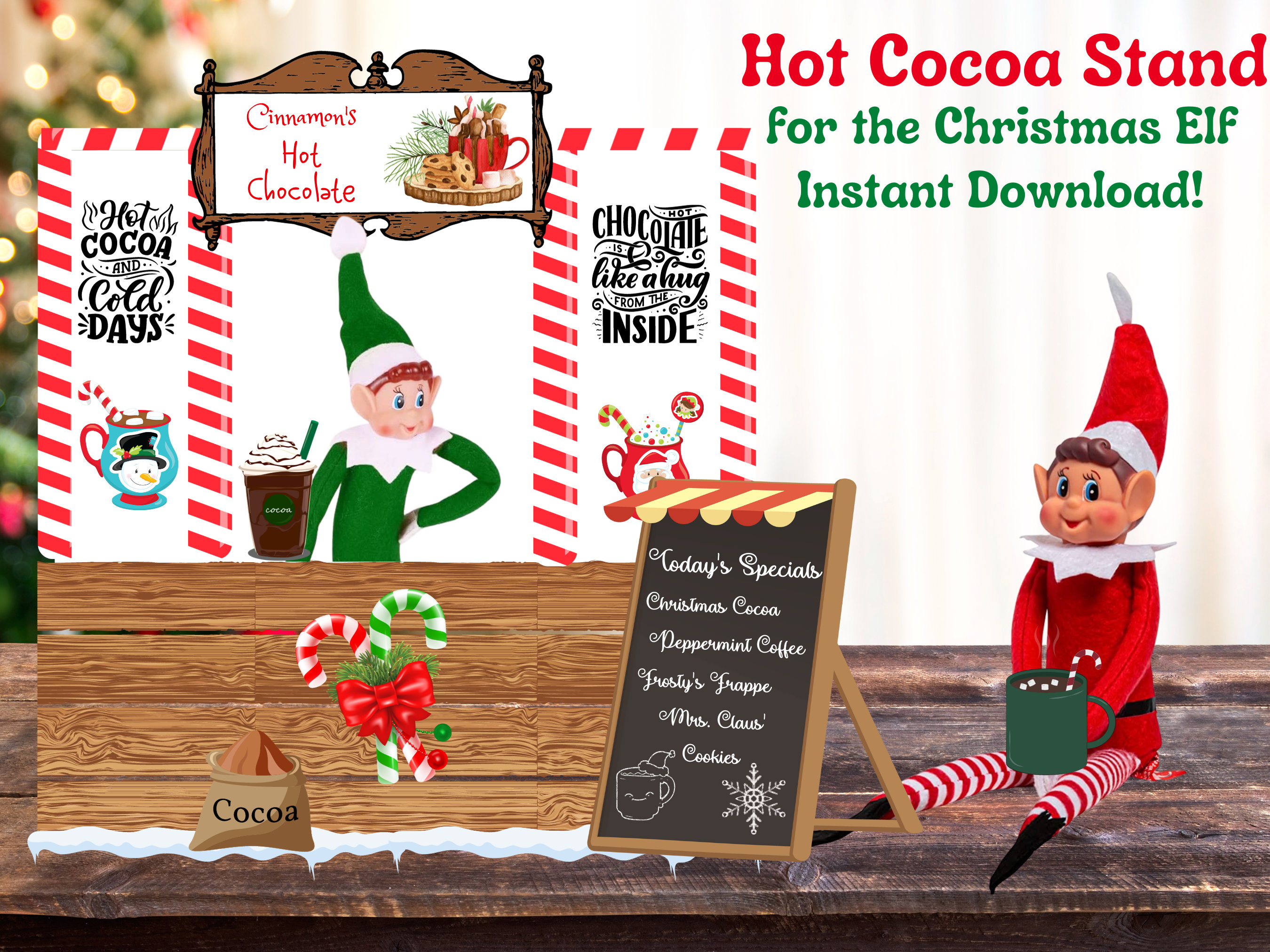 Printable Hot Cocoa Stand for Christmas Elves * Instant Download - Etsy
