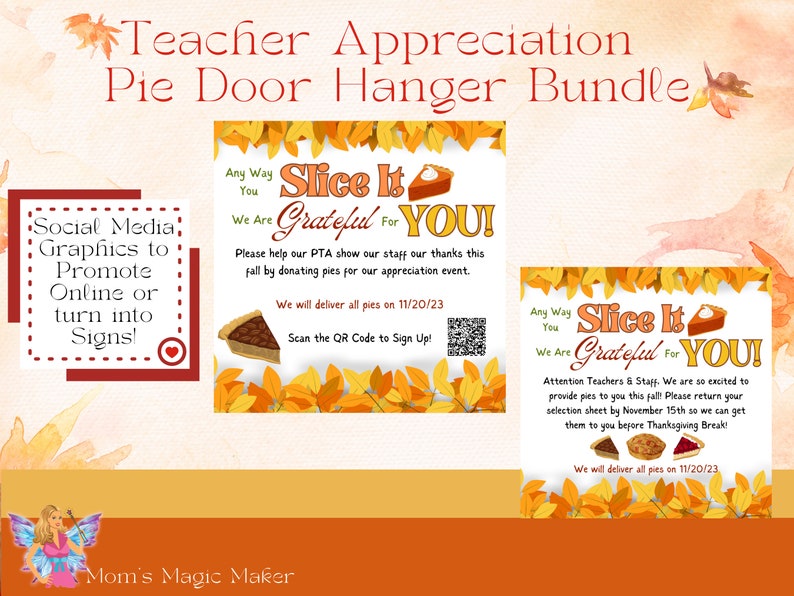 Teacher Appreciation Door Hanger, VIP Room Service, Anyway You Slice It ...
