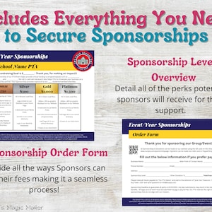 Canva Template Bundle for Sponsorships | Perfect for PTA, PTO, Schools ...