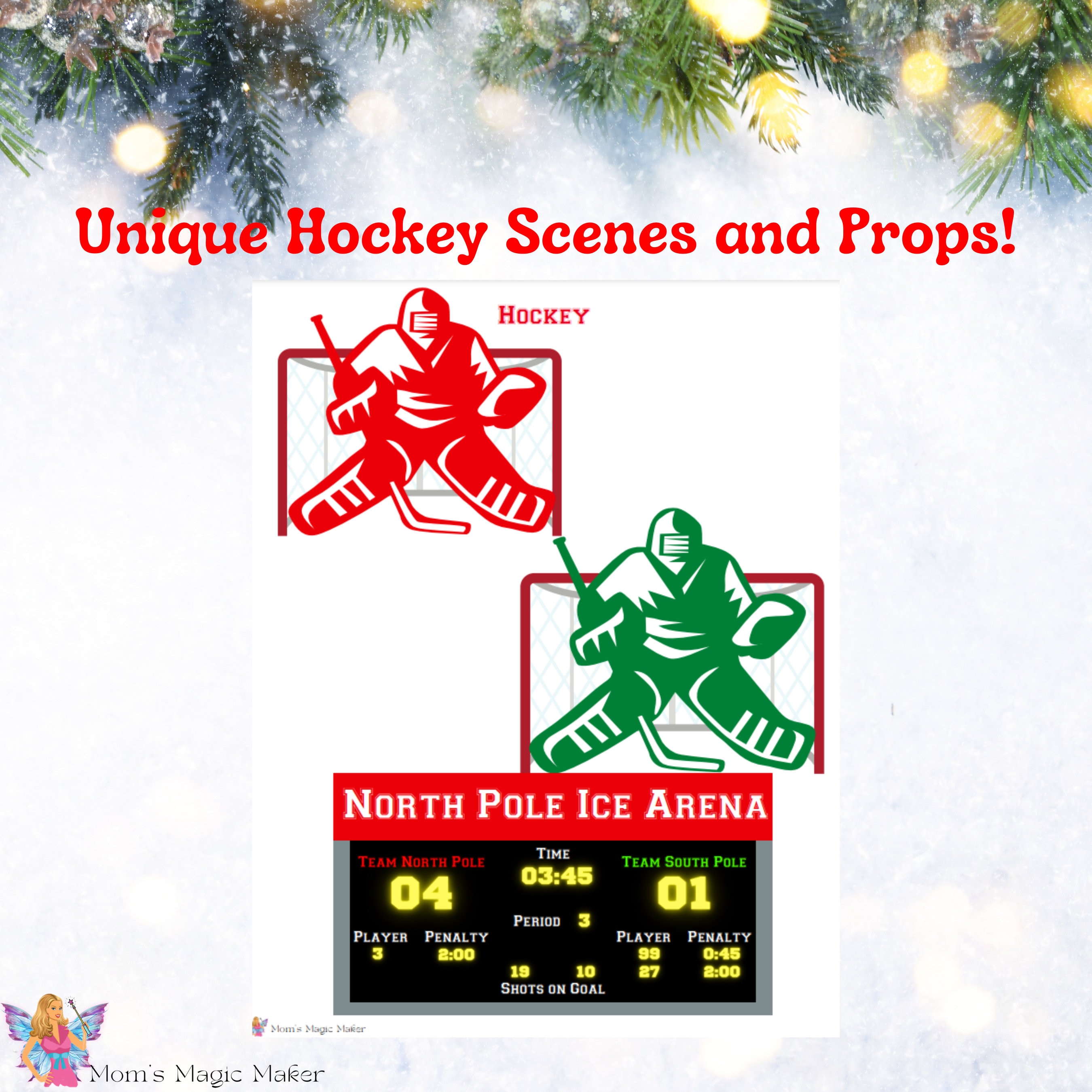 Elf Plays Hockey *** Christmas Elf *** Instant Download - Etsy