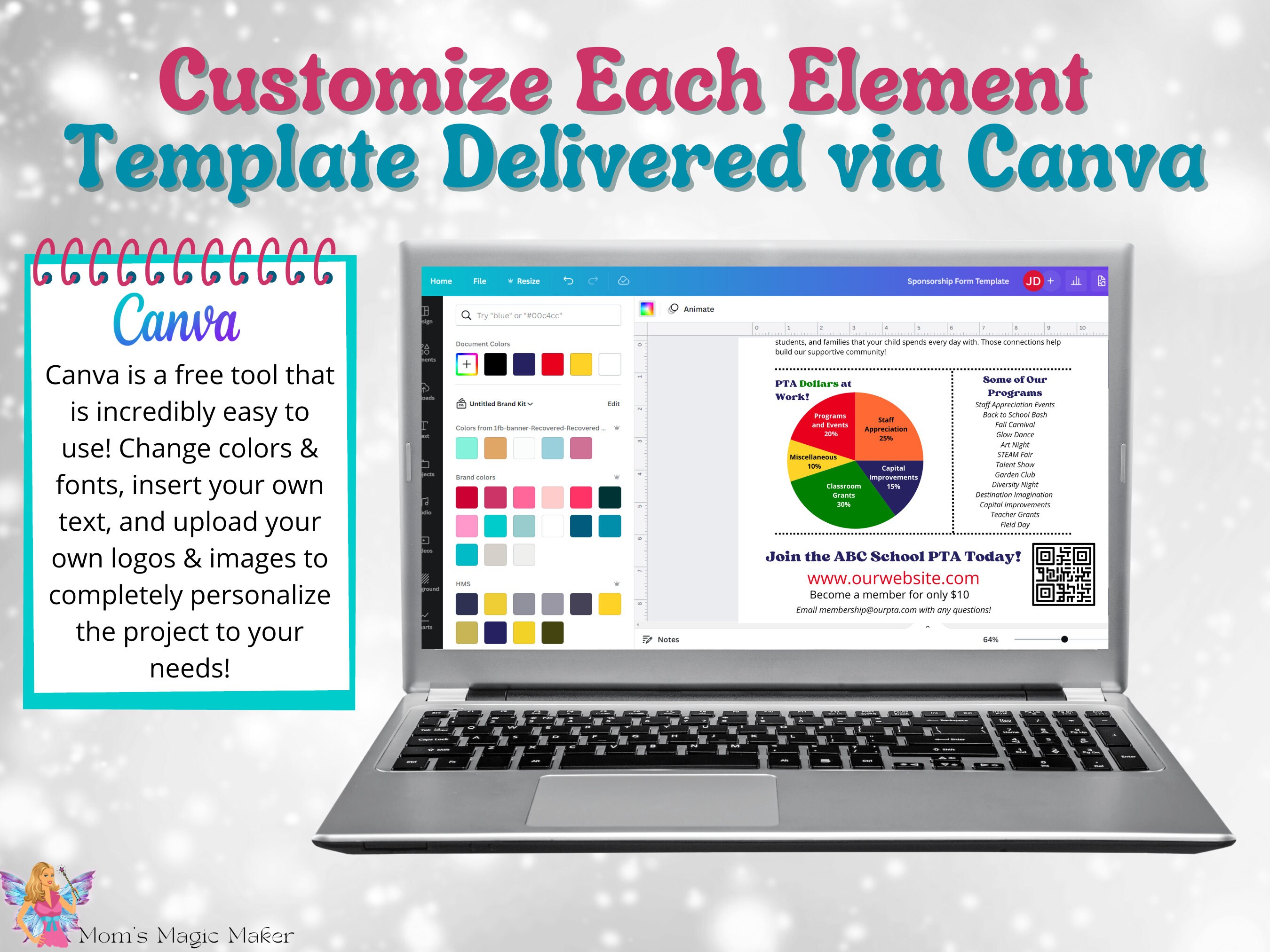 Back to School Two Page Canva Flyer Template | Colorful and Black ...