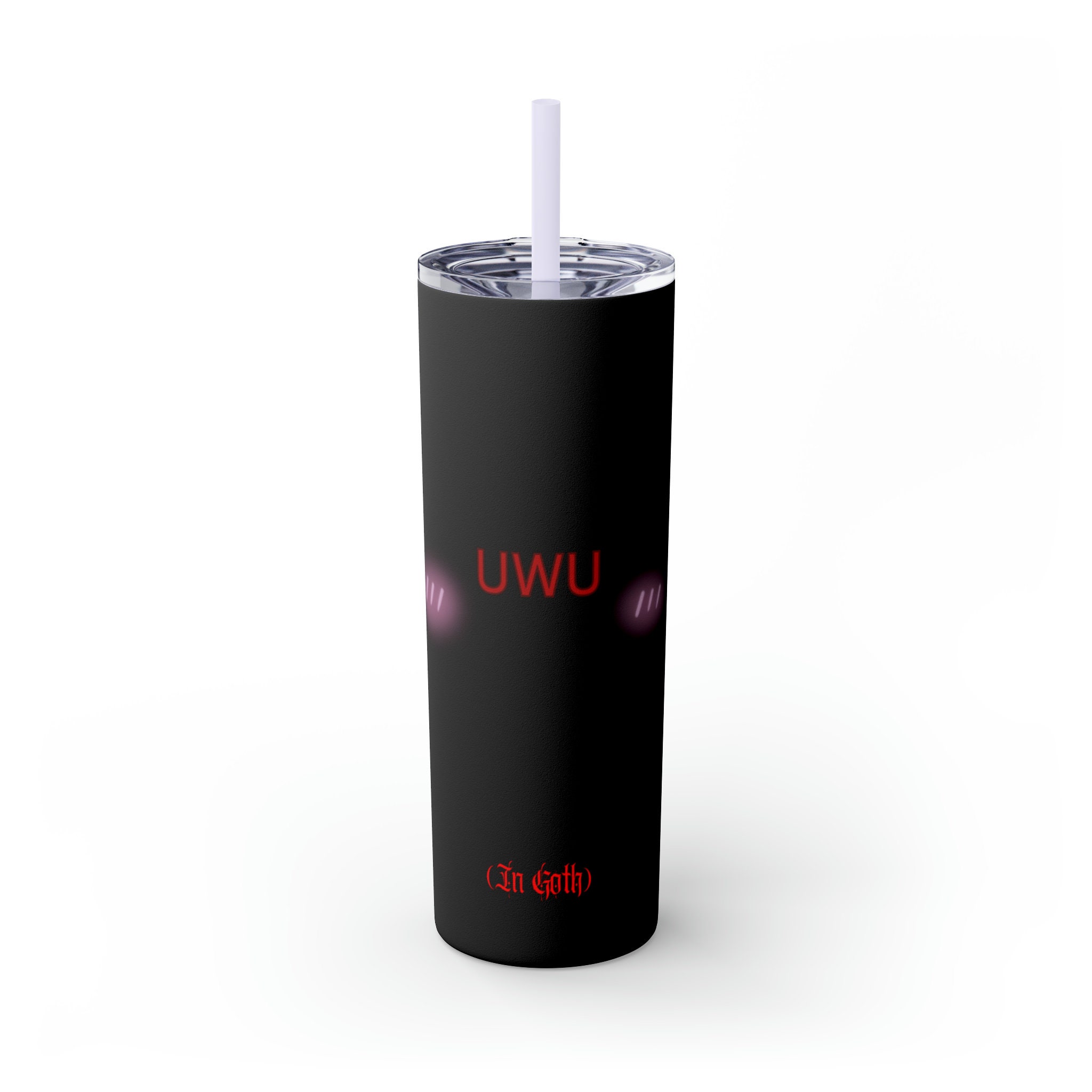 UWU in Goth Blushing Kawaii Skinny Tumbler With Straw 20oz - Etsy
