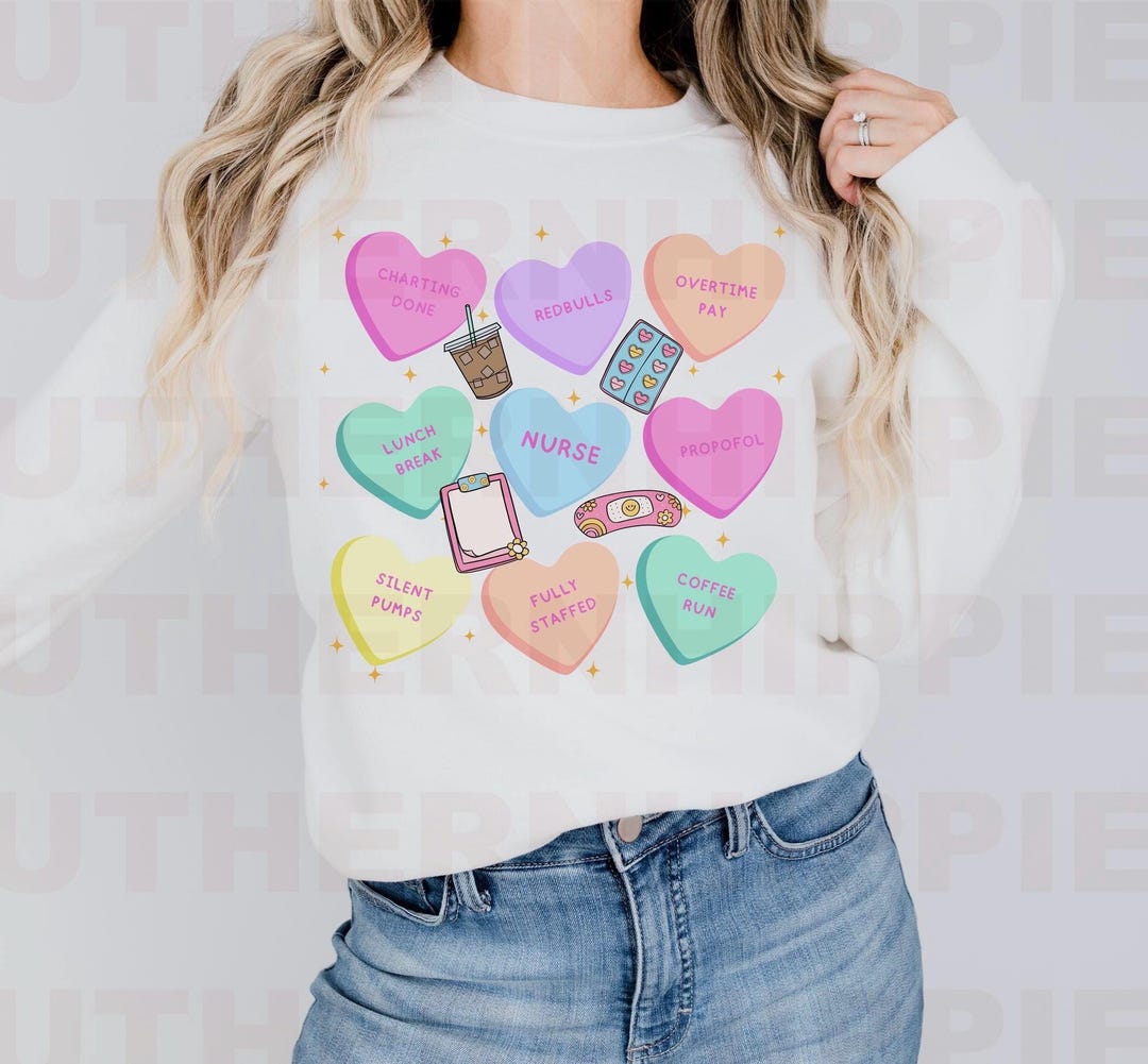 Nurse Nursing Valentines Candy Heart PNG Digital Download Nurse Gift ...