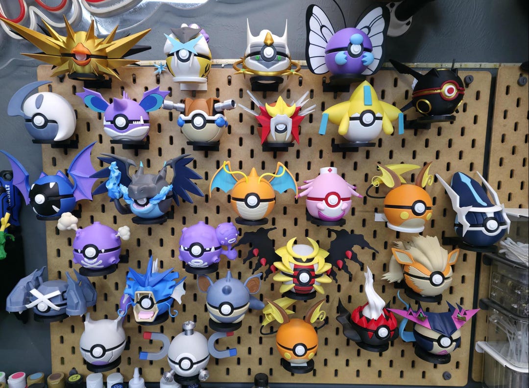 3D Printed Pokemon Ball Collector Gift- "a" to "l" Named Pokemon - Etsy
